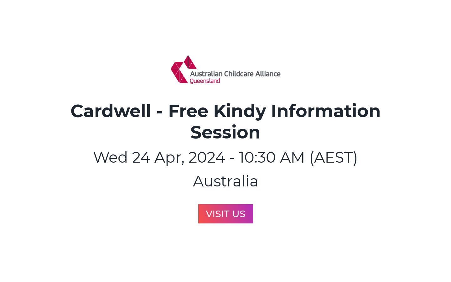 Cardwell - Free Kindy Information Session