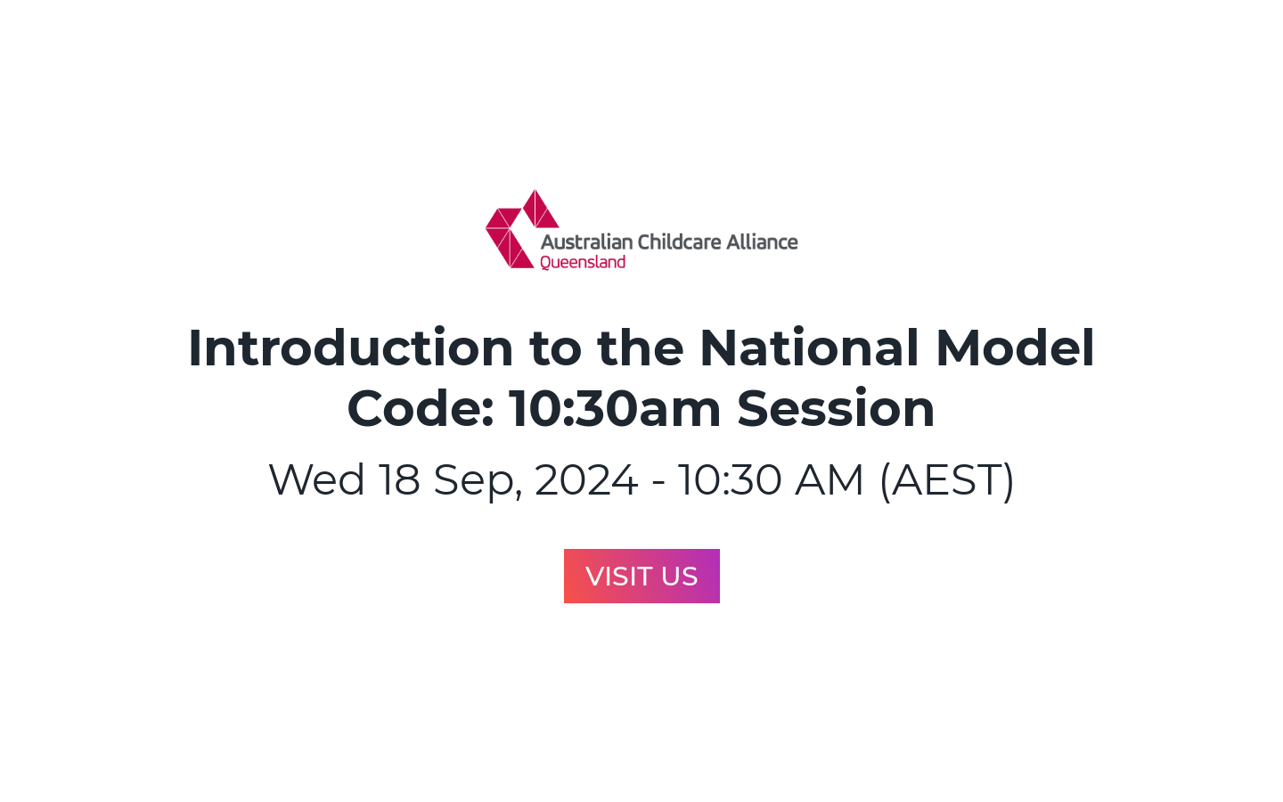 Introduction to the National Model Code: 10:30am Session